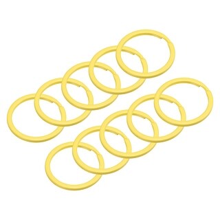 Split Keychain Rings, 30mm/1.2inch Round Flat Key Holder, Yellow, 24Pcs ...