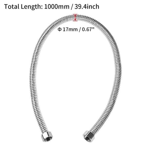 Corrugated Stainless Steel Water Line 39.4" Long G1/2 Female Connector ...