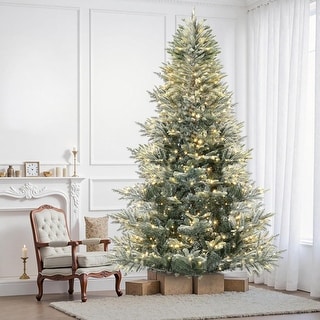 6.5/7.5 FT Lighted Aspen Fir Artificial Christmas Tree for Indoor ...