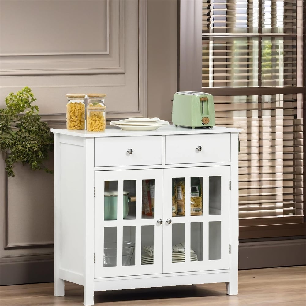 Small buffet with glass doors store