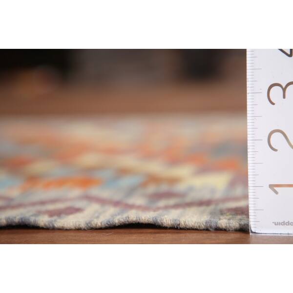 Geometric Kilim Multi-Color Runner Rug Flatweave Hallway Wool Carpet ...