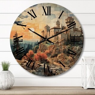 Designart "Landscape Castles Timeless Chroma" Landscapes Oversized Wood ...