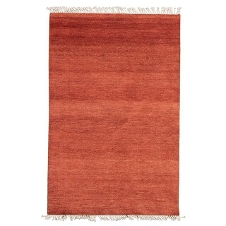 ECARPETGALLERY Hand-knotted Pak Finest Gabbeh Copper Wool Rug - 4'1 x 6 ...