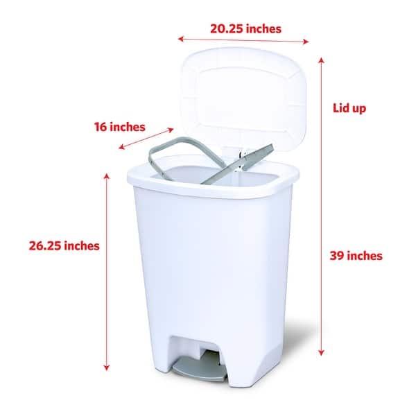 Glad White Step-on Plastic Trash Can - Bed Bath & Beyond - 39925218