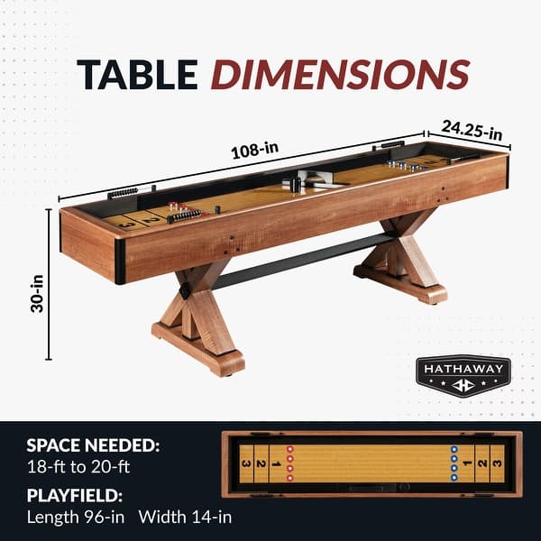 shuffleboard table dims