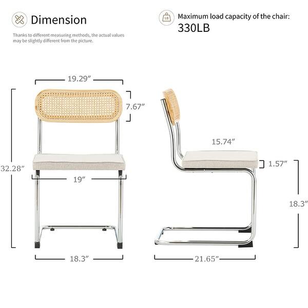 Grondin Mid-Century Modern Boho Style Dining Chair Set of 2 with ...