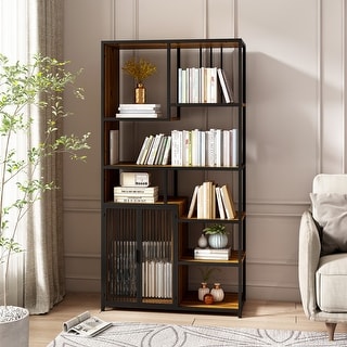 Multipurpose Bookcase Storage Rack with Enclosed Storage Cabinet - Bed ...