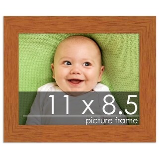 11x8.5 Traditional Honey Pecan Complete Wood Picture or Document Frame ...