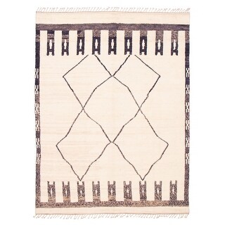 ECARPETGALLERY Hand-knotted Marrakesh Cream Wool Rug - 7'10 x 10'4 ...