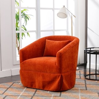 Simple 360 Degree Swivel Cuddle Barrel Accent Armchair Linen Blend ...