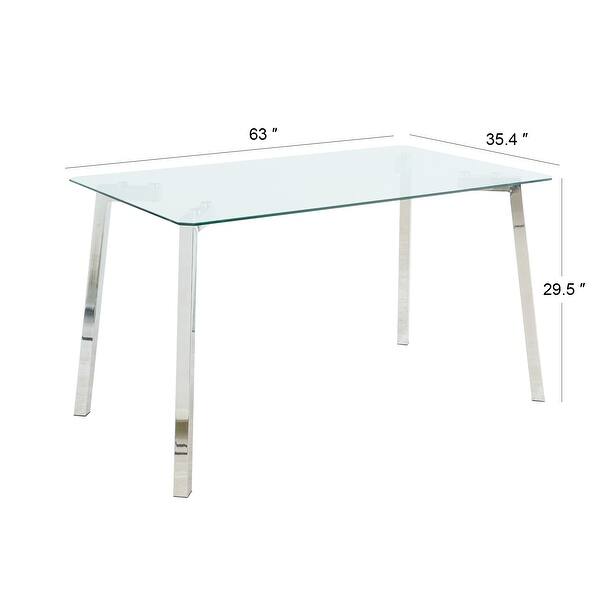 Modern minimalist rectangle glass dining table - Bed Bath & Beyond ...