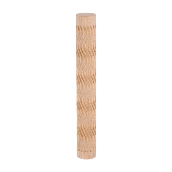 Wood Clay Roller Wave Texture Rolling Emboss Beech 15cm x 2cm - Wooden ...