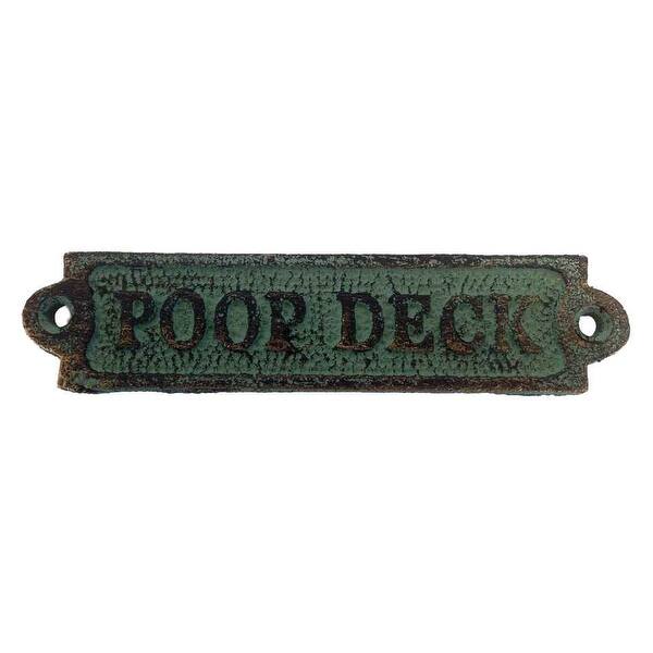Antique Seaworn Bronze Cast Iron Poop Deck Sign 6" - 5" L x 1" W x 1" H ...