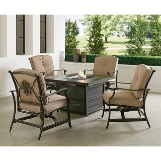 Hanover Outdoor 2-Piece Traditions Deep Seating Cushioned Rocker Set in ...