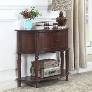 1pc Traditional 2-door Demilune Wood Entryway Console Table - Bed Bath ...