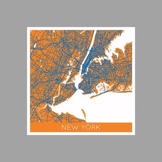 New York Knicks NBA Color City Maps Matte Poster 24x24 - Bed Bath ...