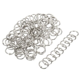 100Pcs Binder Rings Detachable Metal Loose Leaf Rings, Silver Tone ...