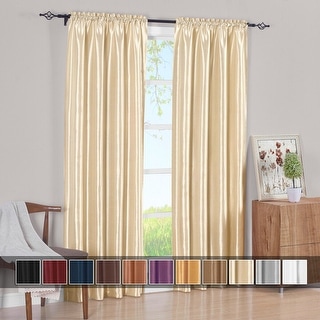 2Pcs Elegant Silk Curtain Panels 42x84 Inch - Bed Bath & Beyond - 40830826