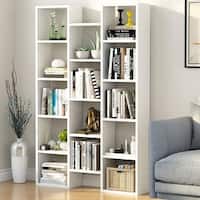 Modern Bookcase, 5-Shelf Storage Organizer Bookshelf with 14-Cube ...