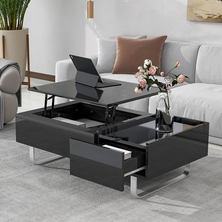 Multi-functional Coffee Table with Lift Top, Cocktail Table with Metal ...
