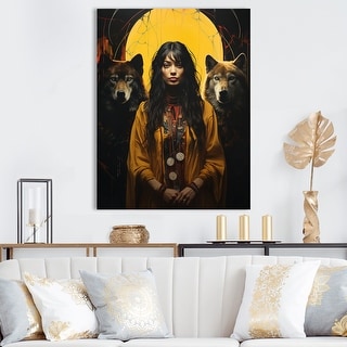 Designart "Woman Who Dances With The Wolves Native Beauty" Indian Woman ...