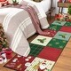 Christmas Rugs for Living Room Geometric Checkered Rug Santa Claus Xmas ...