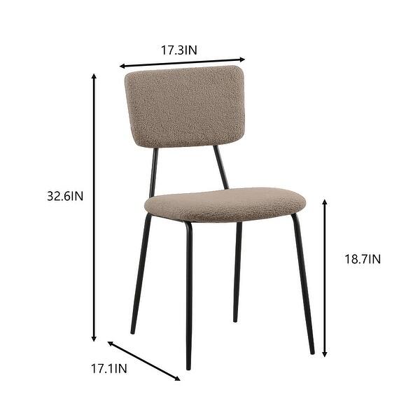 Modern Faux Plush Dining Chairs with Upholstered Back Comfortable Arm ...