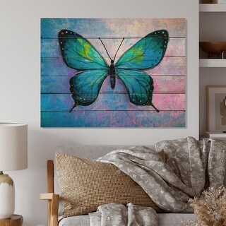Designart 'Abstract Monarch Butterfly' Traditional Wood Wall Art Décor ...