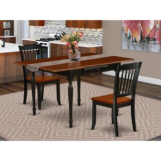 East West Furniture Dinette Set Contains a Rectangle Dining Table with Dropleaf and Dining ...