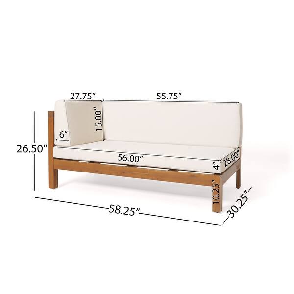 Brava Acacia Wood Outdoor 5 Seater Sectional Sofa Chat Set and 12' x 10 ...