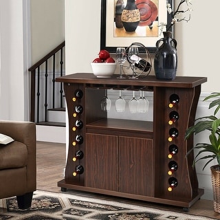 Rolling Buffet Sideboard Wooden Bar Storage Cabinet - Bed Bath & Beyond ...