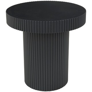 Wooden Dimensional Ribbed Accent Table Black Roche River Decor - Bed ...