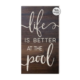 20" Brown and White "Life is Better at the Pool" Outdoor Wall Sign ...