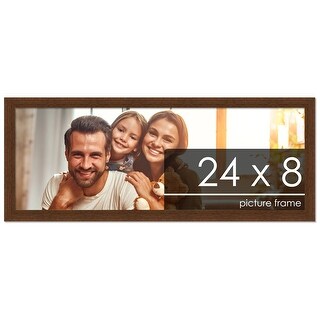 24x8 Traditional Walnut Wood Picture Frame - UV Acrylic, Foam Board ...