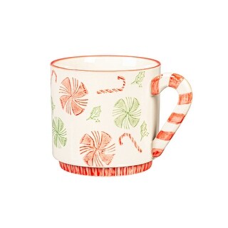 15oz Ceramic Cup, Candy Cane Handle - Bed Bath & Beyond - 39077465