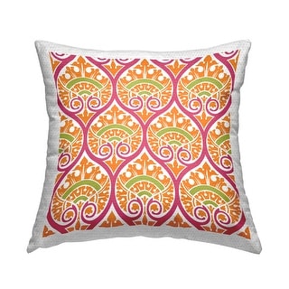 Stupell Bold Orange Pink Ogee Printed Outdoor Throw Pillow Design by ...