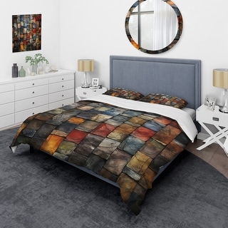 Designart "Colorful earth colors tiles I" Abstract Tile Bedding Cover ...