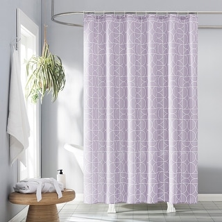 No. 918 Roswell Geometric Print 13-Piece Shower Curtain Set, Rings ...