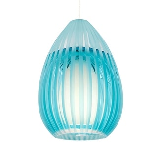 Tech Lighting 700MPAVAQ Ava 1-Light Pendant with Hand-Blown Aqua Glass ...