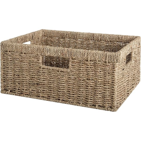 Large Wicker Storage Basket with Built-in Handles, 1 Pack - Bed Bath ...