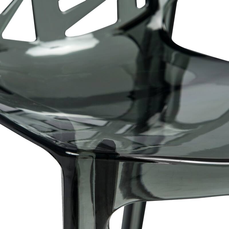 Stackable Plastic Dining Chair Modern Accent Side Chair for Indoor and ...