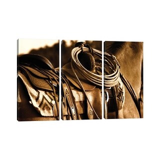 iCanvas "Western Saddle" by Rhonda Thompson 3-Piece Canvas Wall Art Set ...