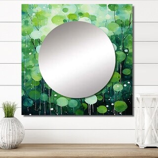 Designart "Quirky Quarters Botanical" Abstract Popart Wall Mirror ...