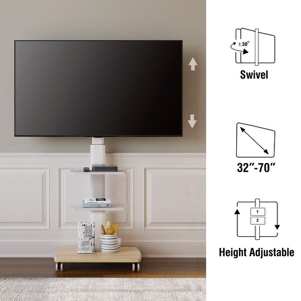 FITUEYES Mobile TV Stand with Wheels Tall TV Floor Stand Cart with Mount for 32 to 70 Inch Flat Screen TVs Home Office Bed Bath Beyond 34795545