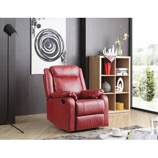 Red Faux Leather Comfort Rocker Recliner - Bed Bath & Beyond - 40506237