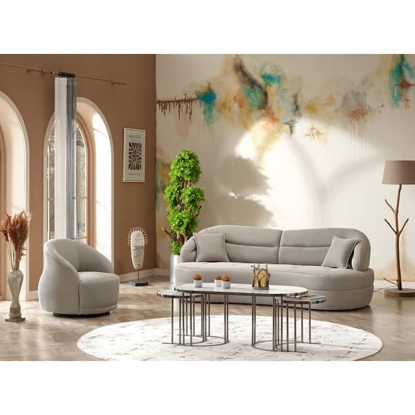 Gaye 3-Pieces One Sofa Two Swivel Chair Living Room Set - Bed Bath ...