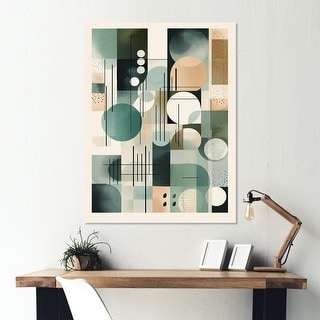 Designart "Green Black Minimalism Quiet Depths I" Minimalism Metal Wall ...