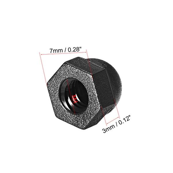 Cap Nut, Hex Acorn Dome Head Nuts for Screws Bolts Nylon Black/White 50 ...