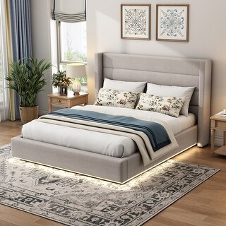 Christopher Knight Home Queen Size Platform Bed with LED light - Bed ...