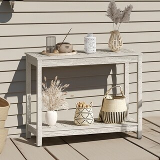 Santorini Grade A Teak Outdoor Console Bar Table - On Sale - Bed Bath ...